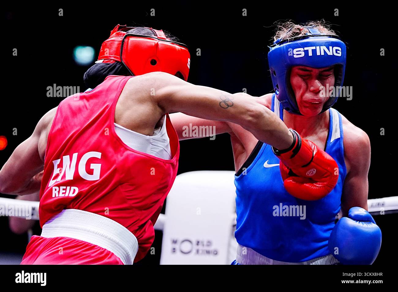 Chantelle Reid (left) in action against Natalya Bogdanova (right) on ...