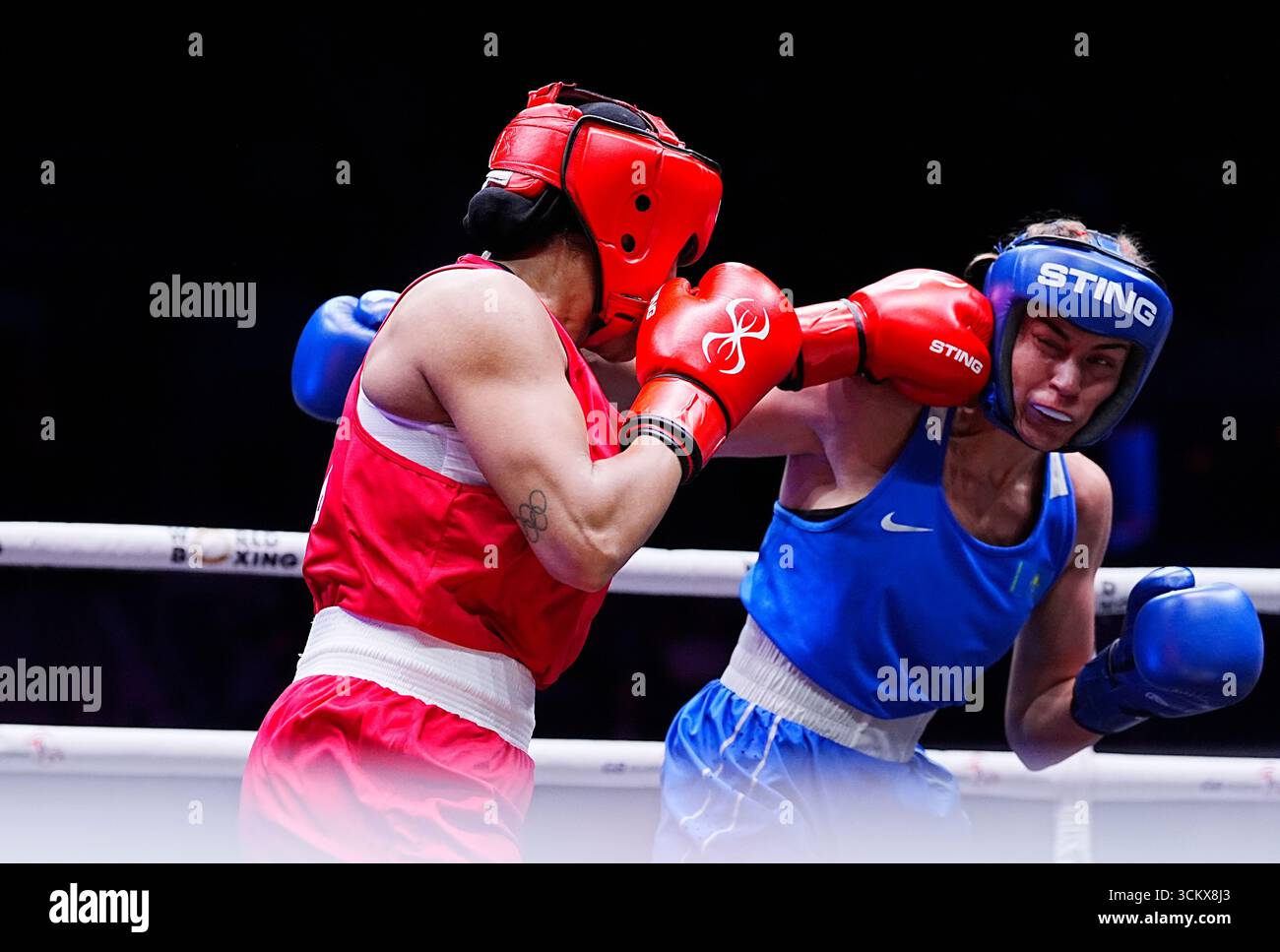 Chantelle Reid (left) in action against Natalya Bogdanova (right) on ...