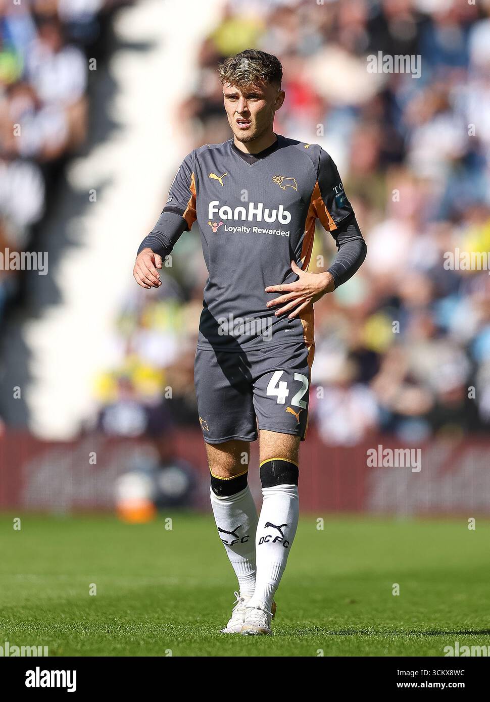 Birmingham, UK. 13th September 2025. Bobby Clark of Derby County during ...