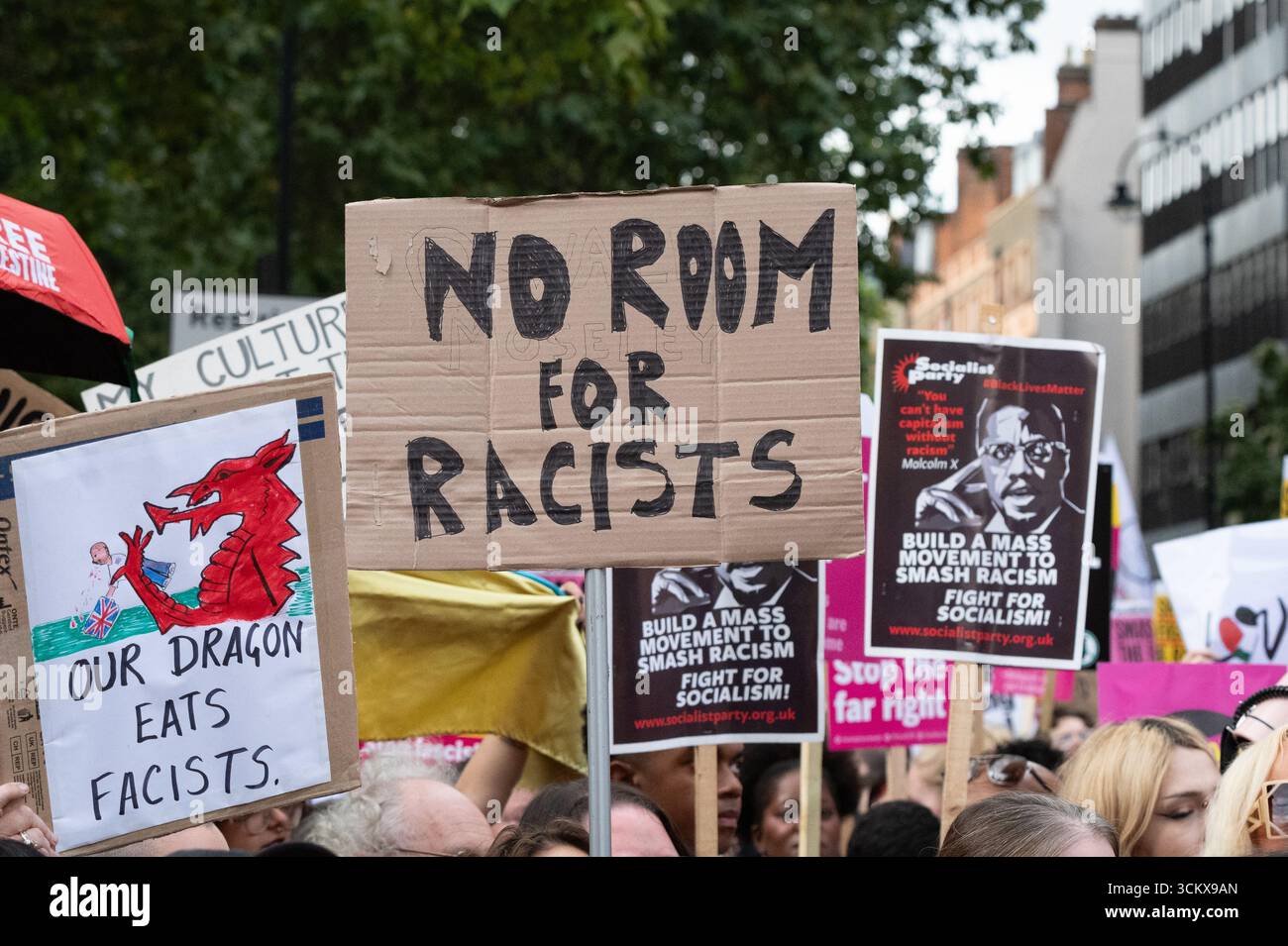 London, UK. 13 September, 2025. Stand Up To Racism stage a women-led ...