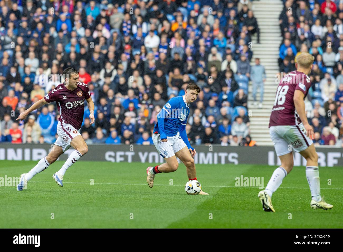 13 September 2025. Glasgow, UK. Rangers played Heart of Midlothian ...