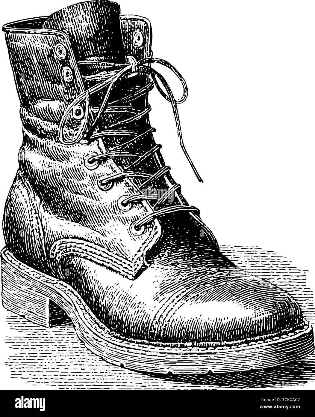 Vintage engraving leather boots hi-res stock photography and images - Alamy