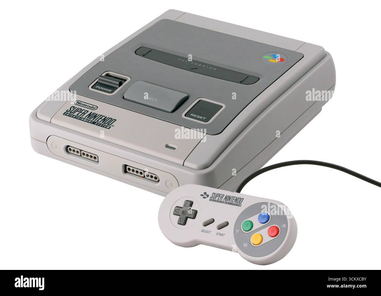 1990s Nintendo SNES (Super Nintendo Entertainment System) Console with ...