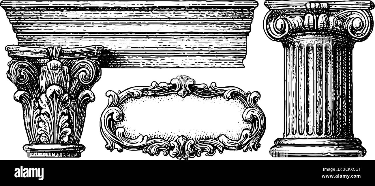 Georgian design elements Black and White Stock Photos & Images - Alamy