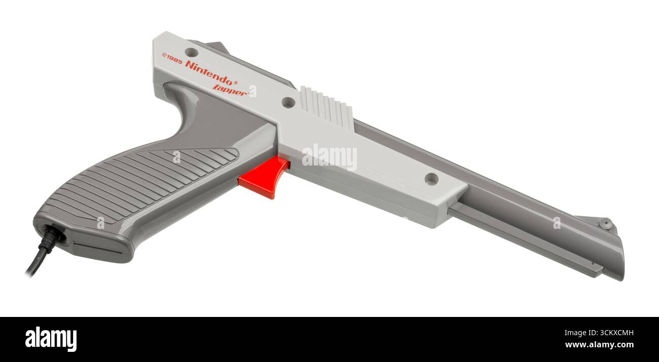 Nintendo Zapper, a light gun for the Nintendo Entertainment System (NES ...