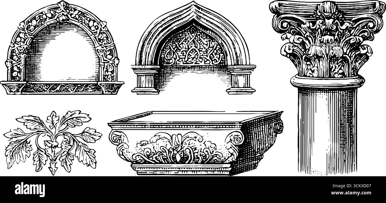 Byzantine gothic style arches Stock Vector Images - Alamy