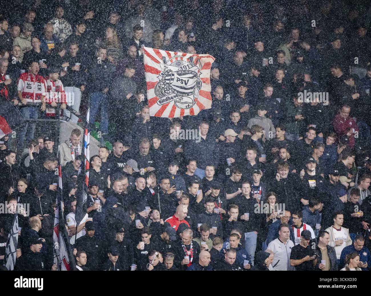 PSV fans before the Dutch Eredivisie match between NEC Nijmegen and PSV ...