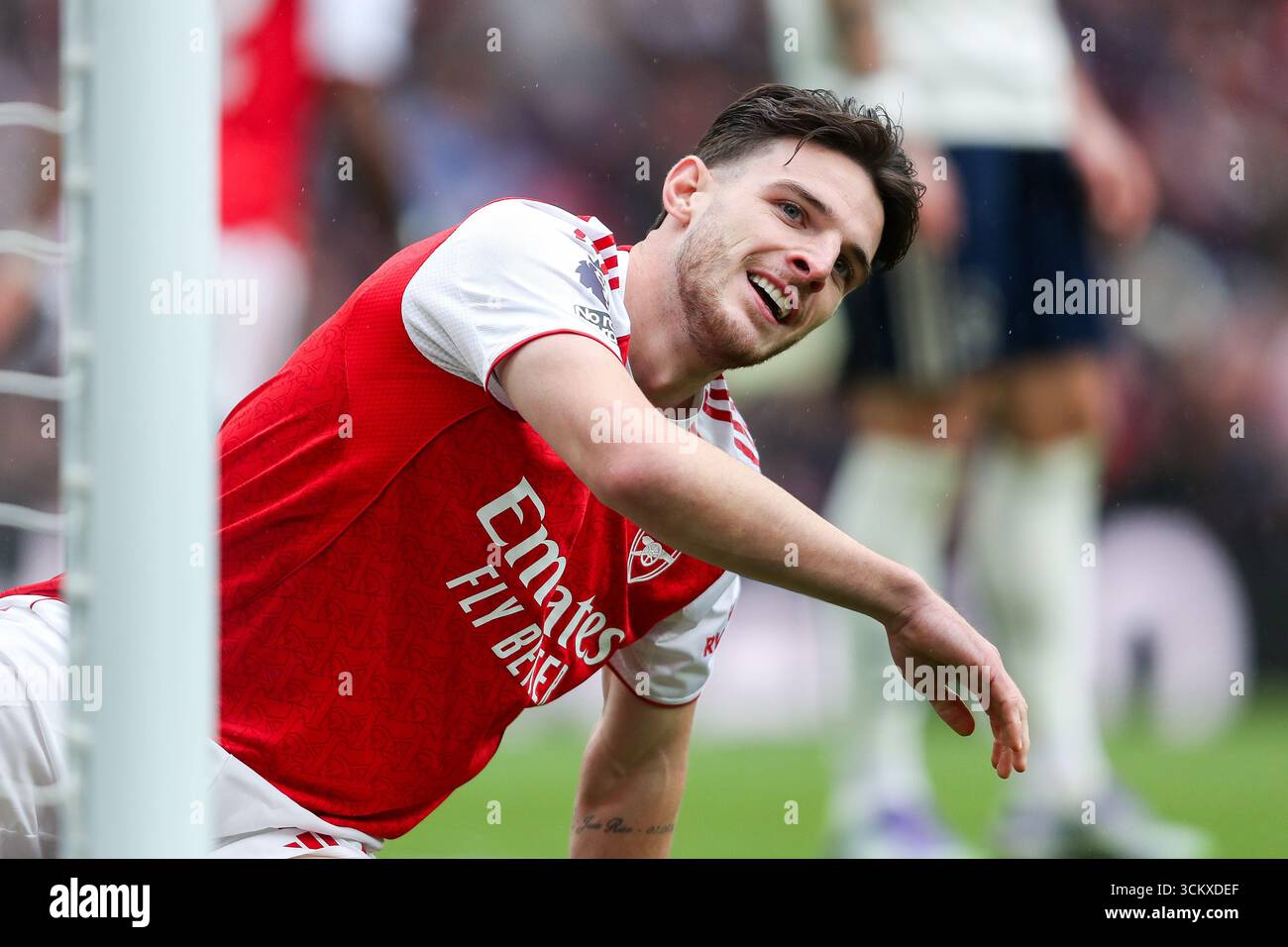 Declan Rice of Arsenal reacts after a missed chance during the Premier ...