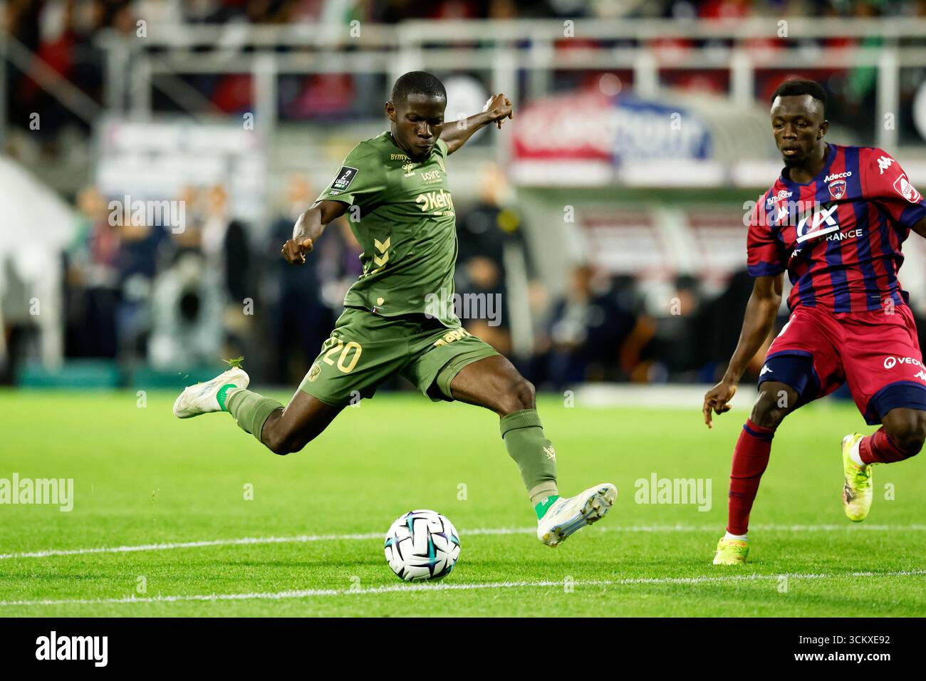 20 Augustine BOAKYE (asse) during the Ligue 2 BKT match between Clermont Foot 63 and AS Saint ...