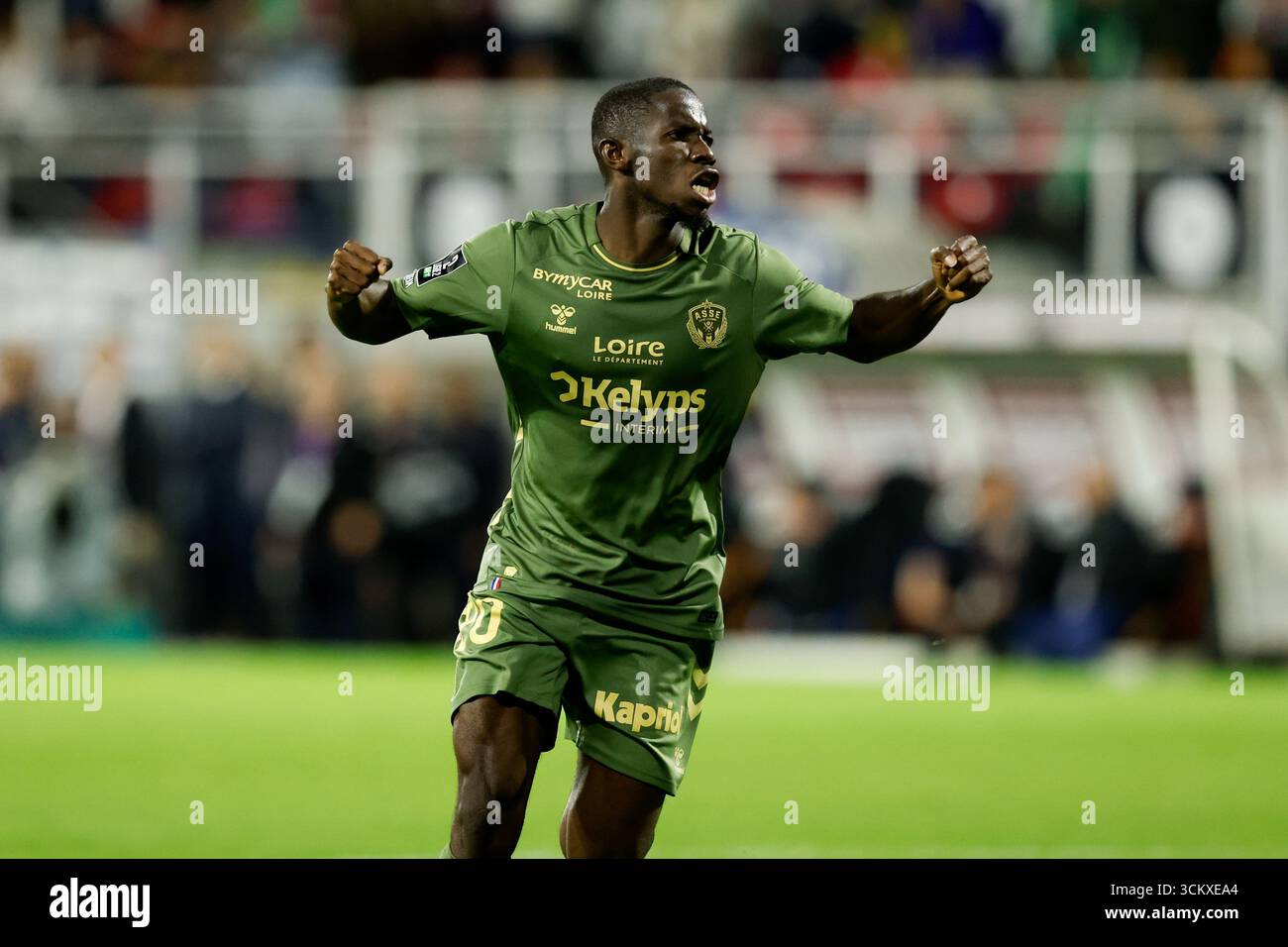 20 Augustine BOAKYE (asse) during the Ligue 2 BKT match between Clermont Foot 63 and AS Saint ...