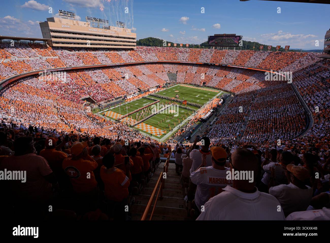 Tennessee runs onto the field before an NCAA college football game ...