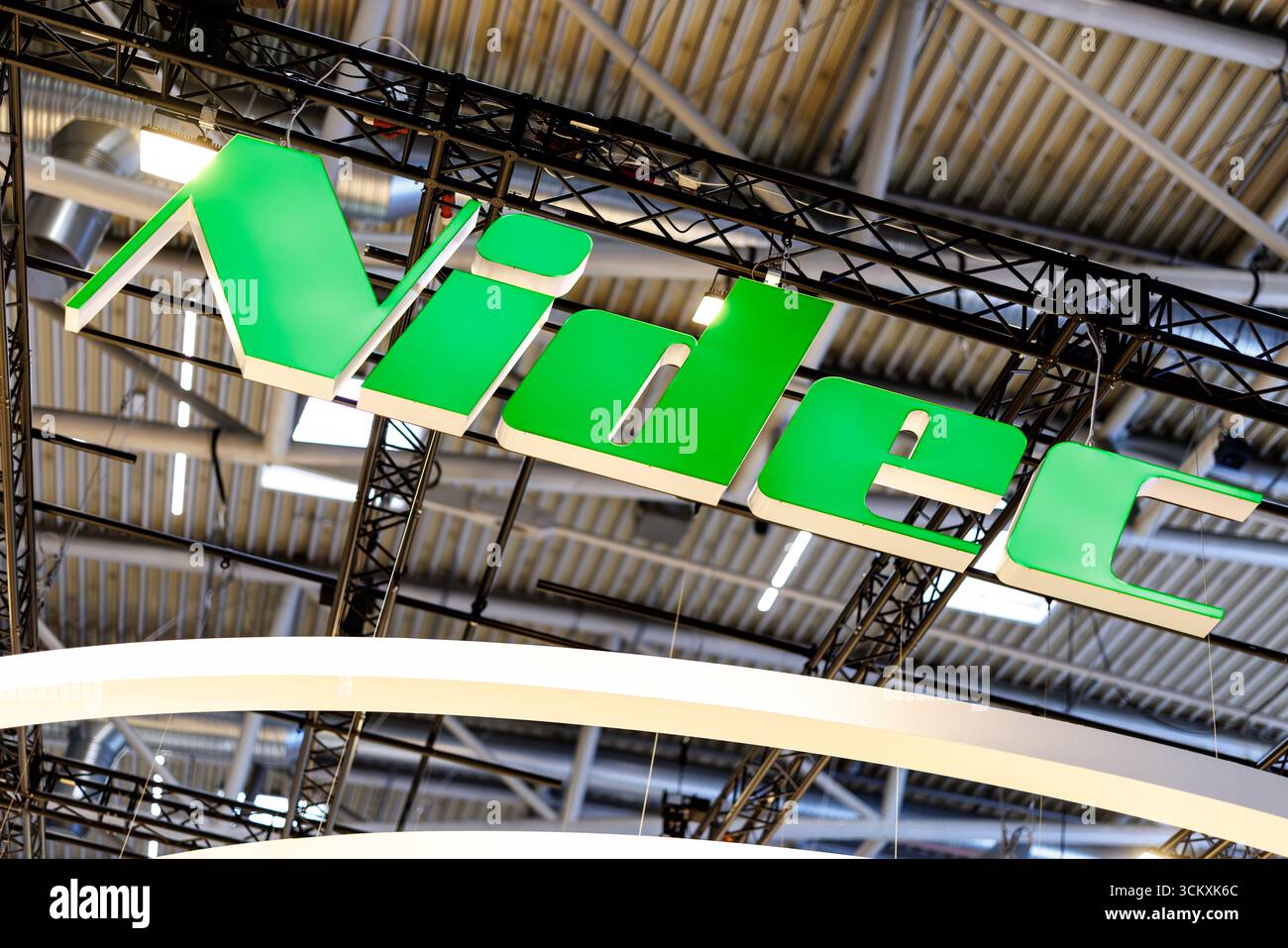 12 September 2025, Bavaria, Munich: The Nidec brand logo (brand, logo ...