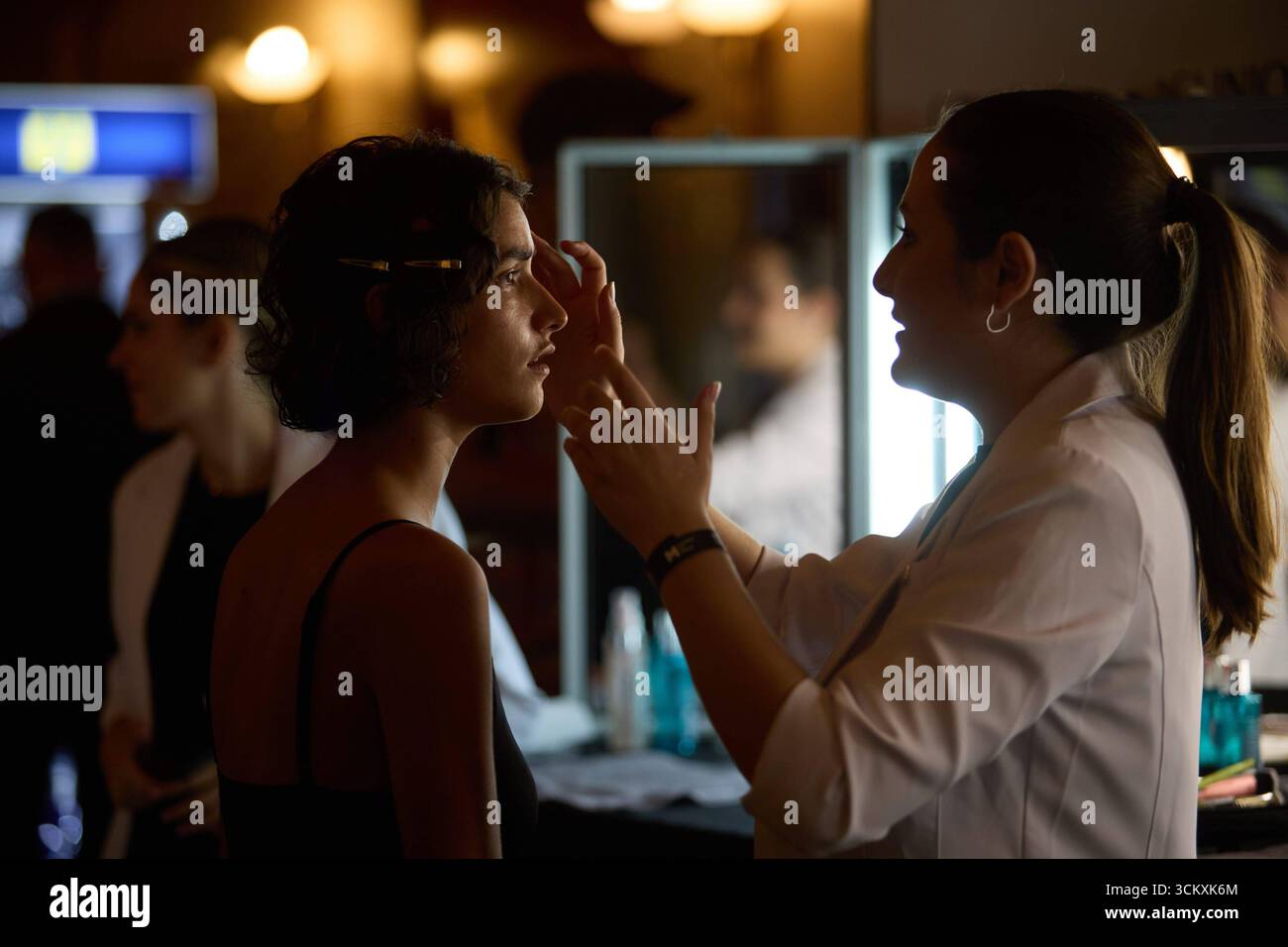 Backstage view inside Teatro Real during the opening show of the 10th ...