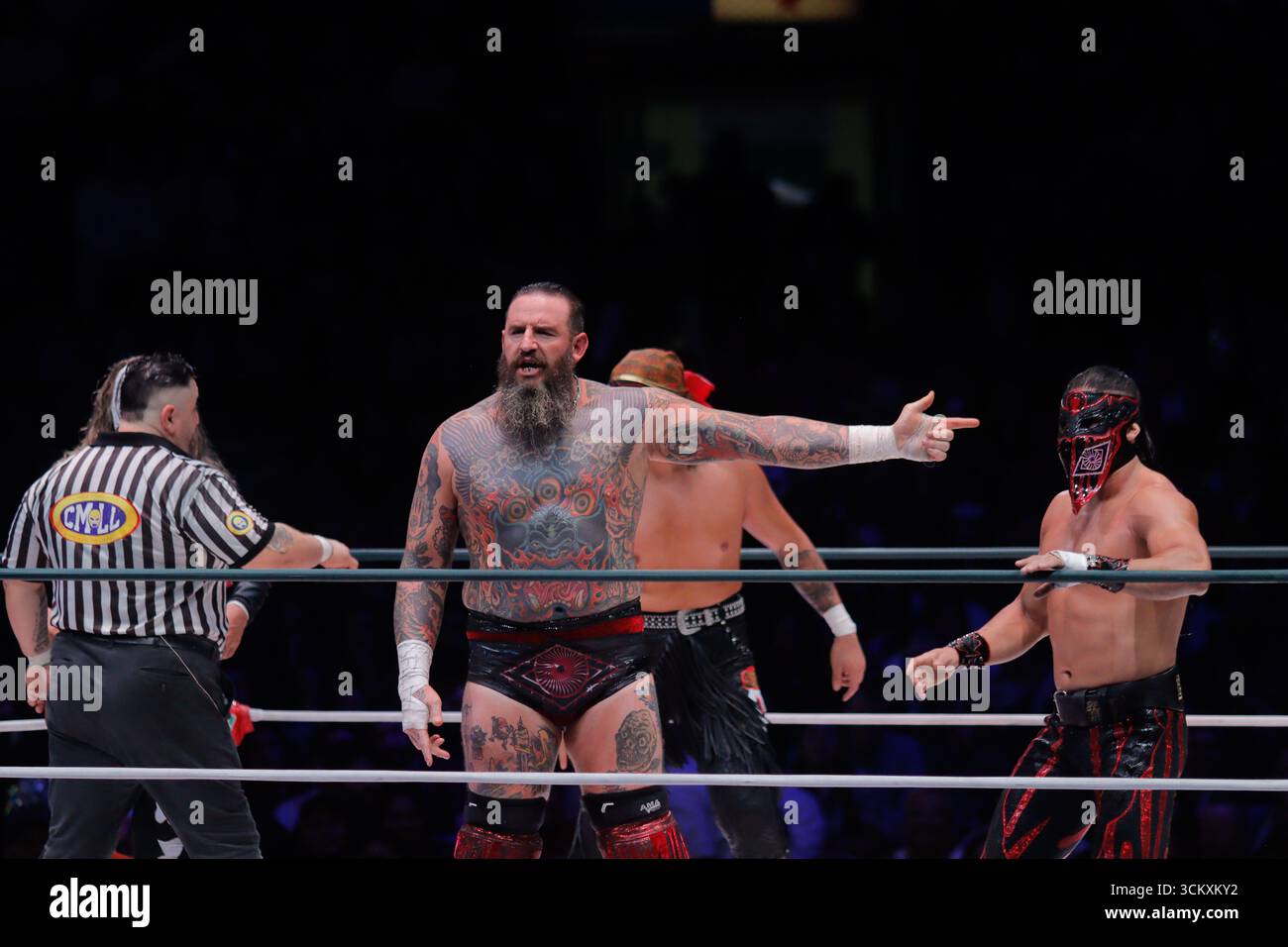 Wrestler Brody King looks on during a wrestling show of the World ...