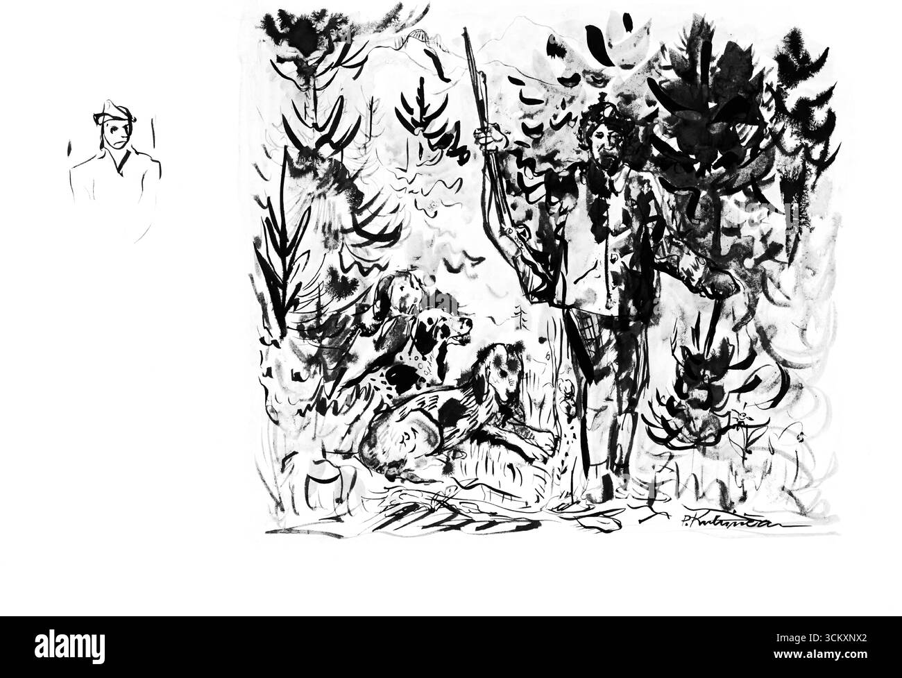 Hunting scene painting Cut Out Stock Images & Pictures - Alamy