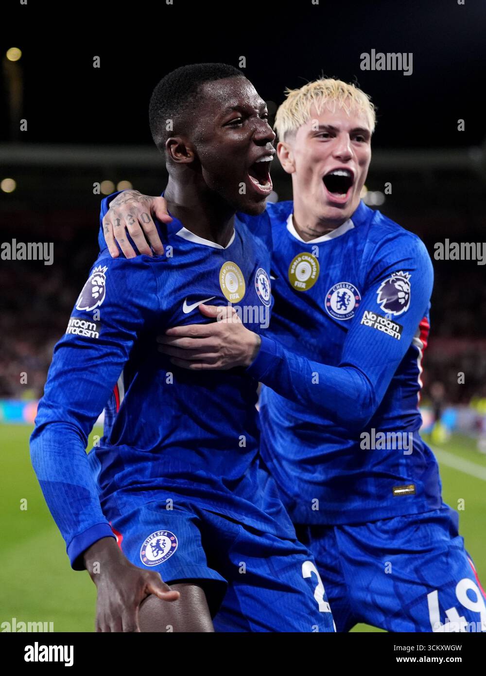 Chelsea's Moises Caicedo celebrates scoring their side's second goal of ...