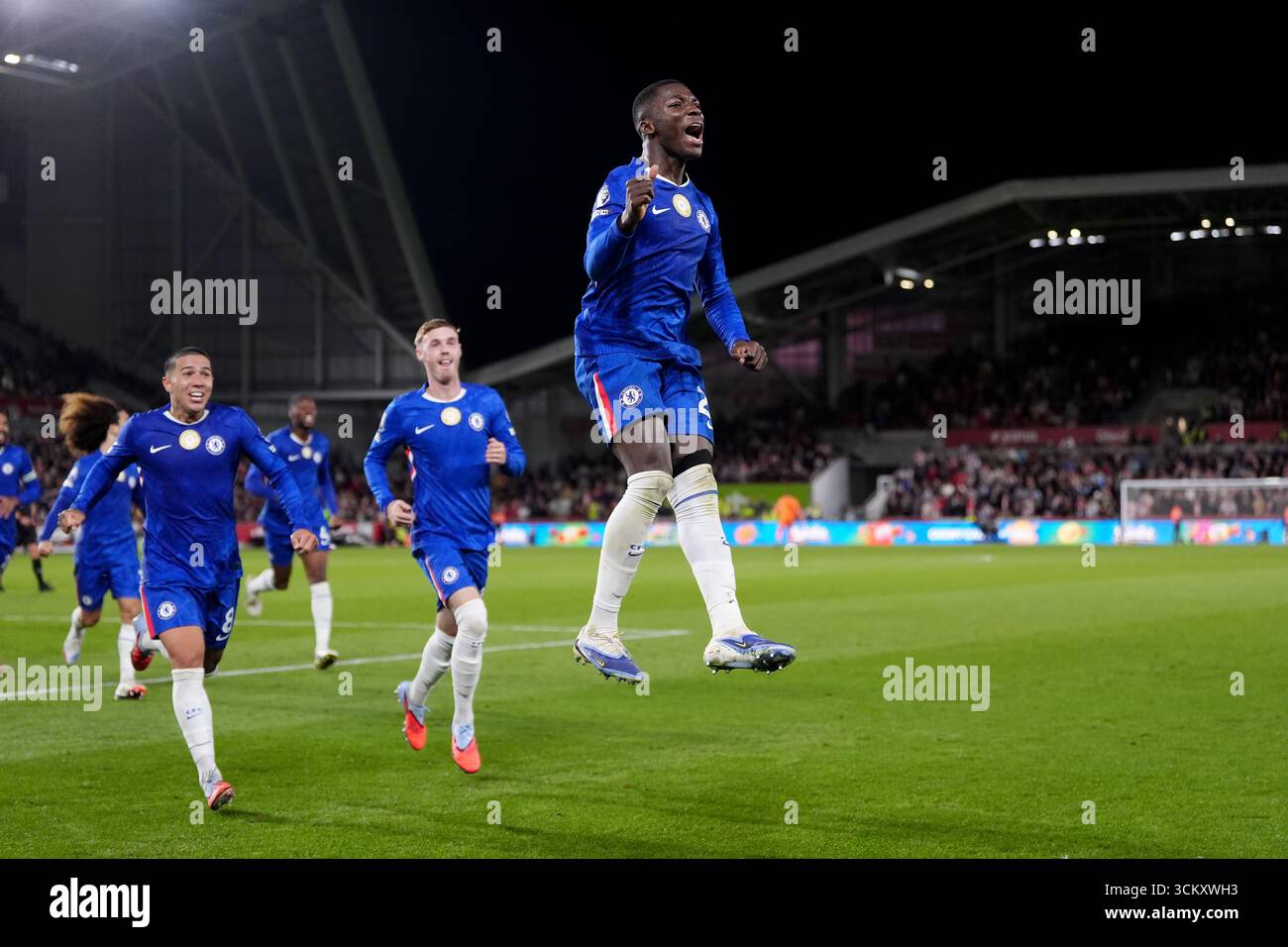 Chelsea's Moises Caicedo celebrates scoring their side's second goal of ...