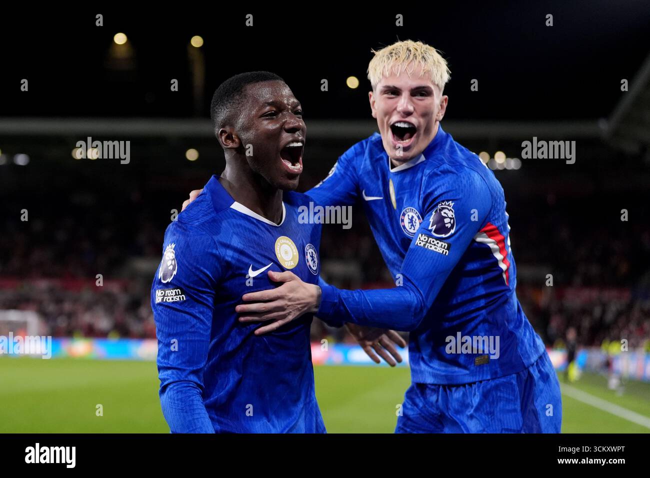 Chelsea's Moises Caicedo celebrates scoring their side's second goal of ...