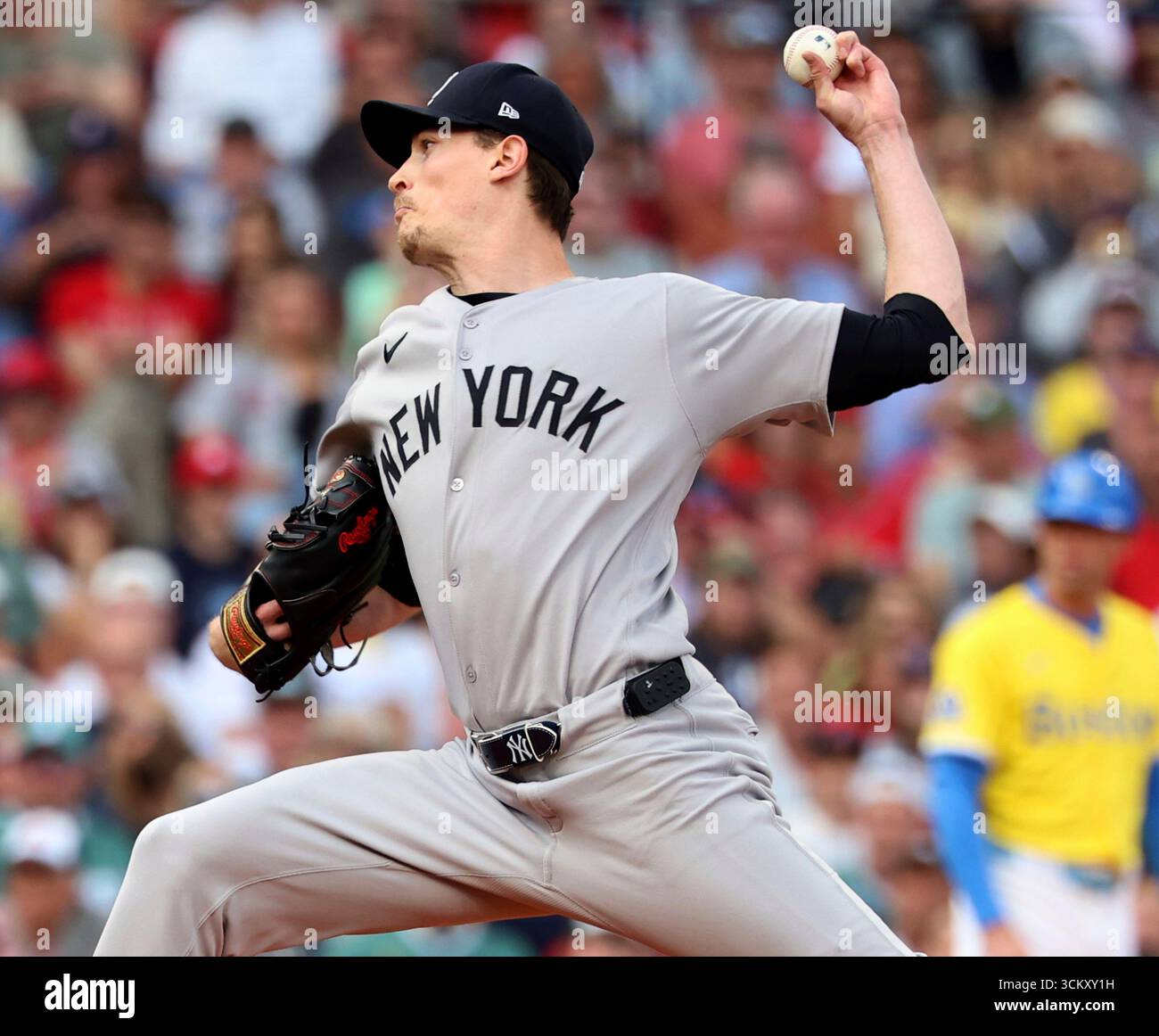 New York Yankees pitcher Max Fried throws during the first inning of a ...