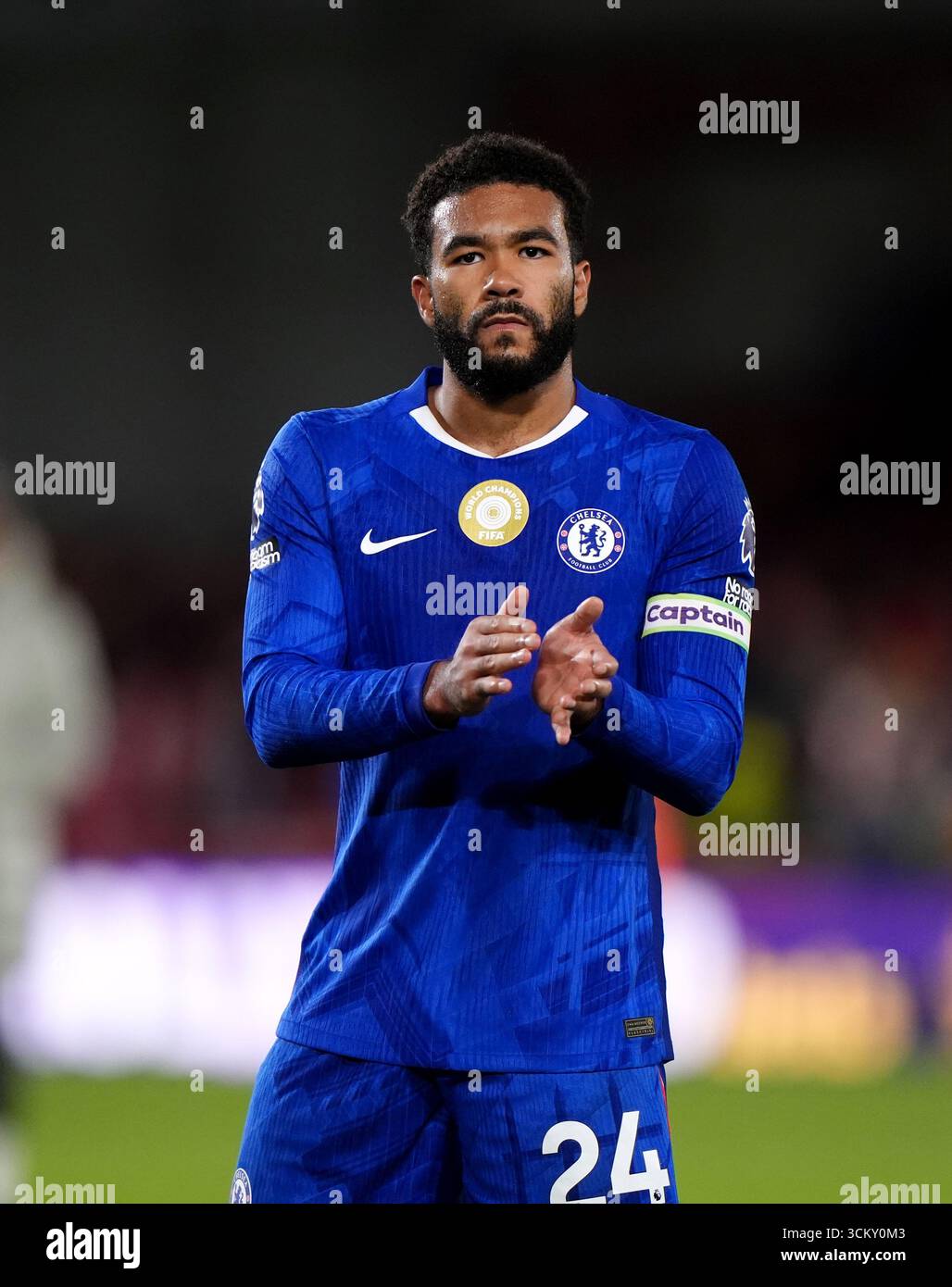 Chelsea's Reece James acknowledges the crowd at the final whistle after ...