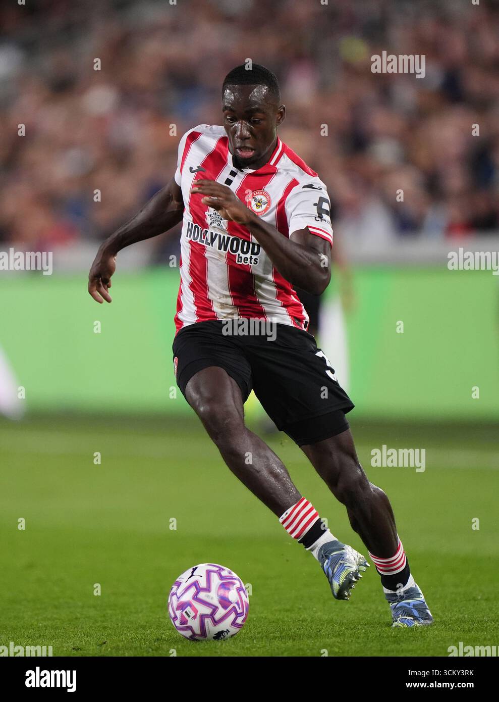 Brentford's Michael Kayode during the Premier League match at the Gtech ...