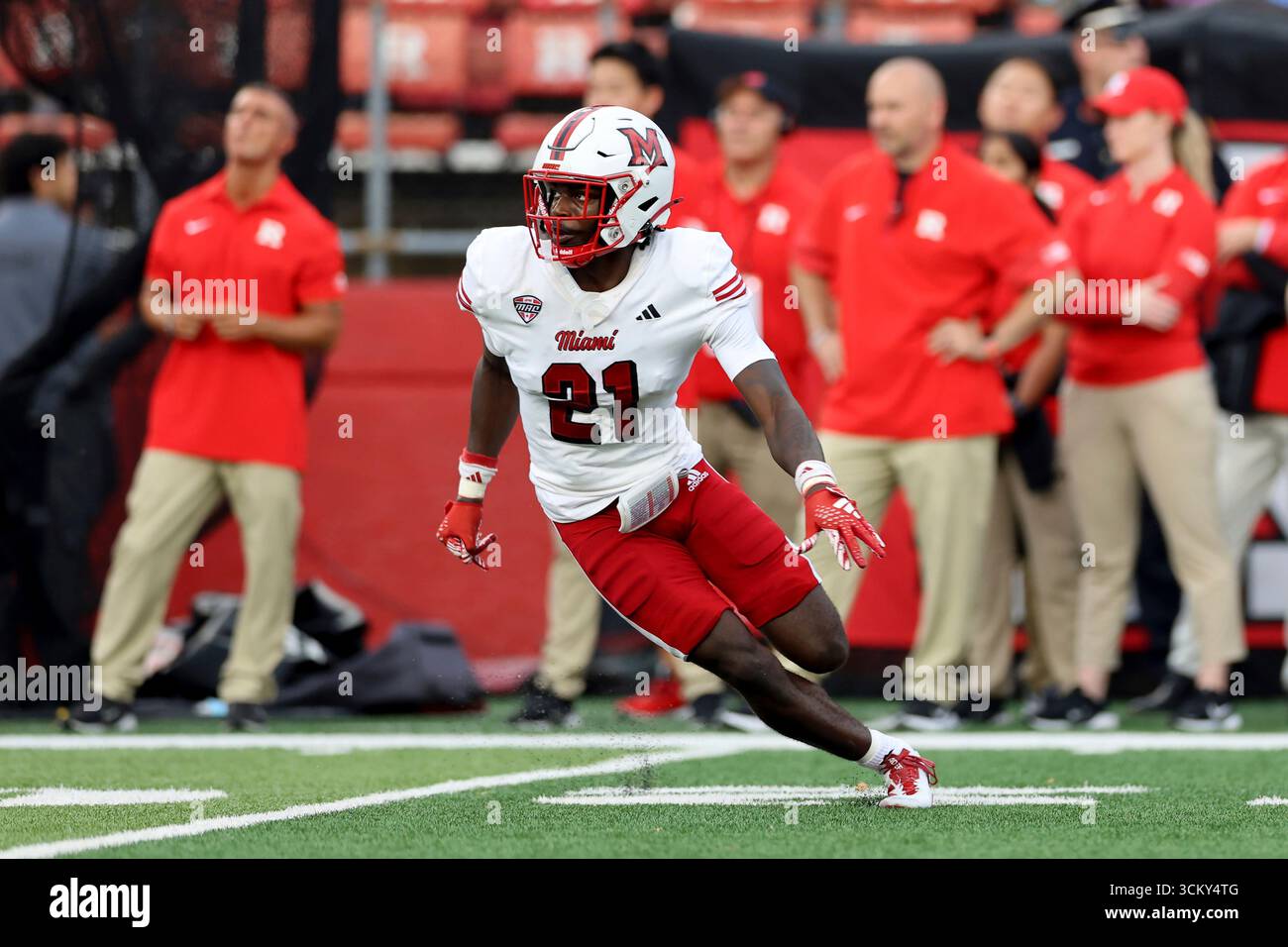 Miami (OH) Toney Coleman Jr. (21) in action against Rutgers during an ...