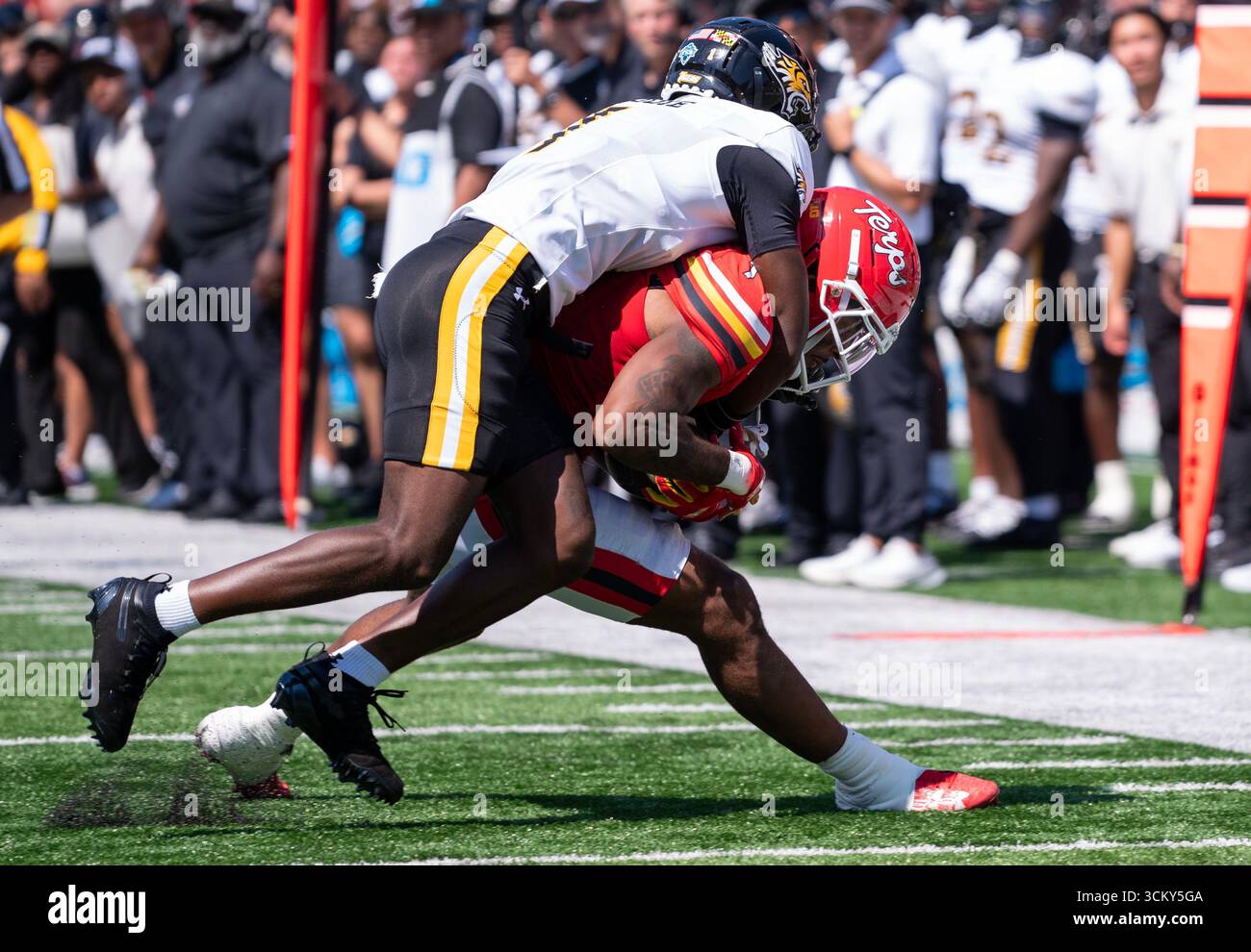 COLLEGE PARK, MD - SEPTEMBER 13: Towson Tigers defensive back Myles ...