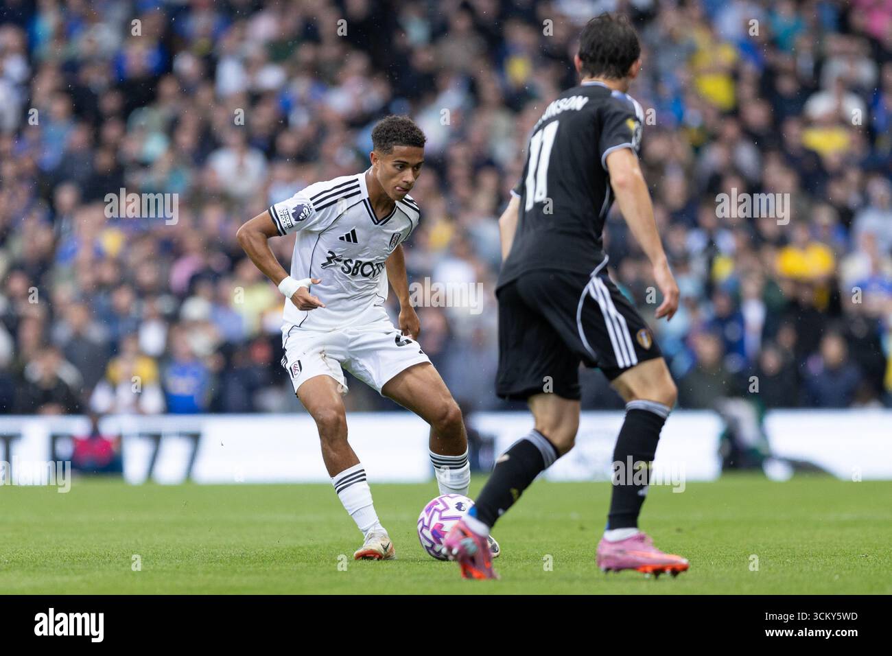 Joshua King of Fulham on the ball during the Premier League match ...