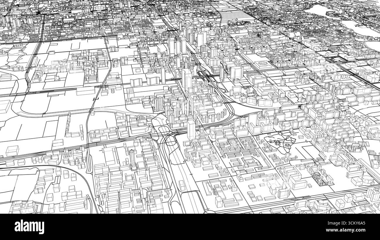 Intricate City Blueprint Stock Vector Image & Art - Alamy