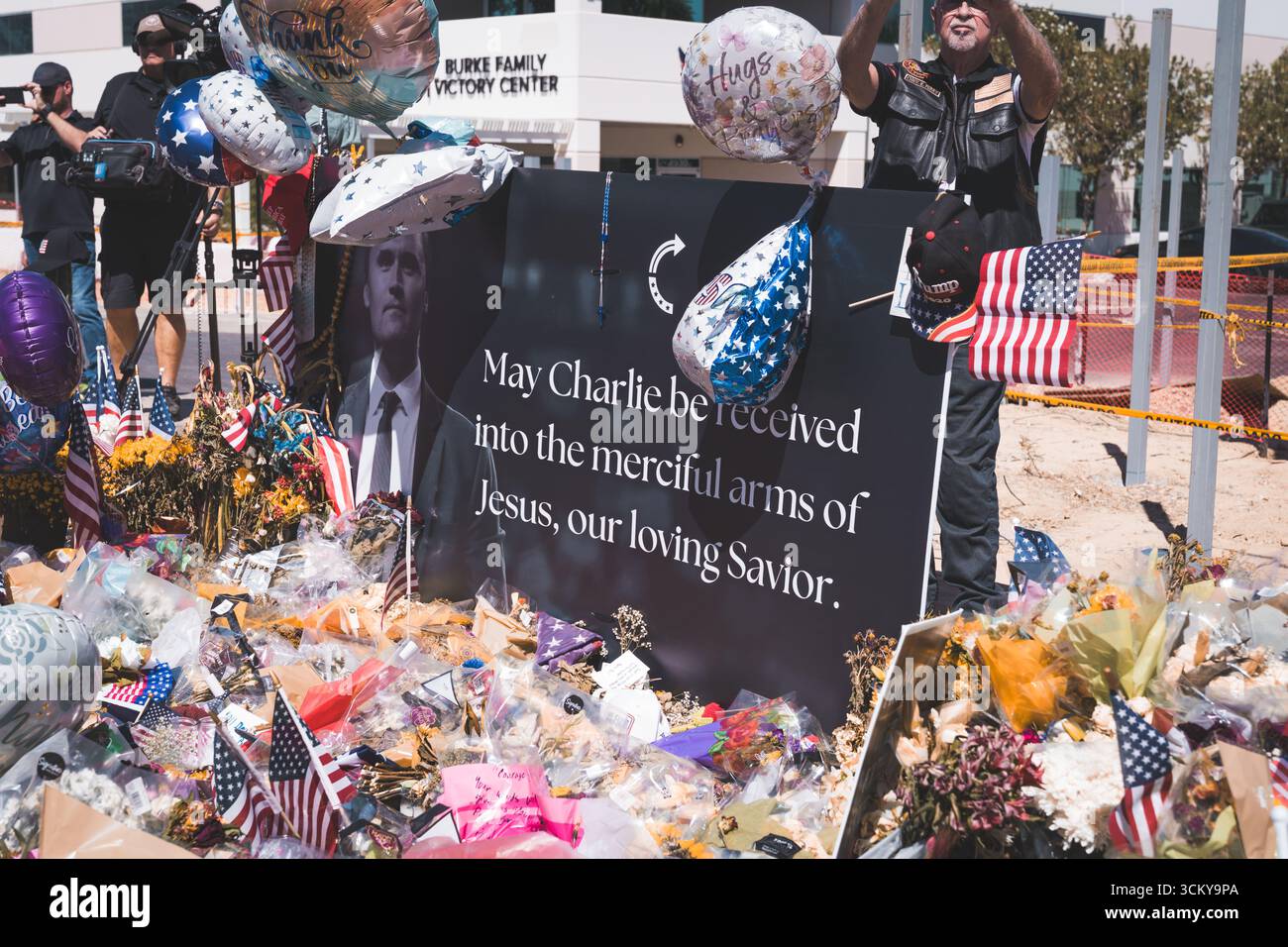 Phoenix, Arizona - September 13, 2025: People attend a memorial at ...