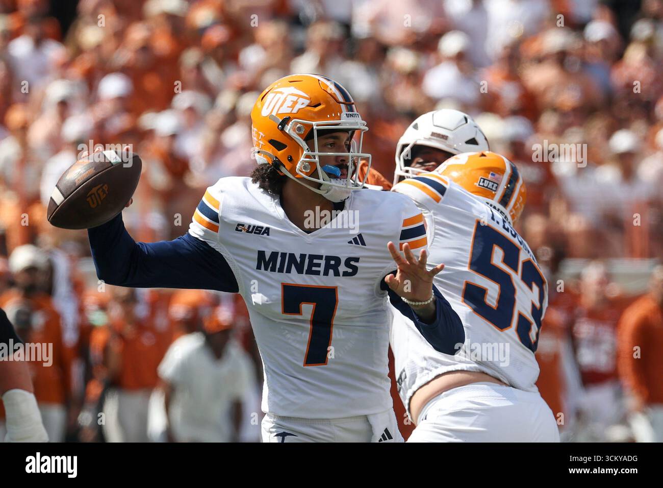 AUSTIN, TX - SEPTEMBER 13: Quarterback Malachi Nelson #7 of the UTEP ...