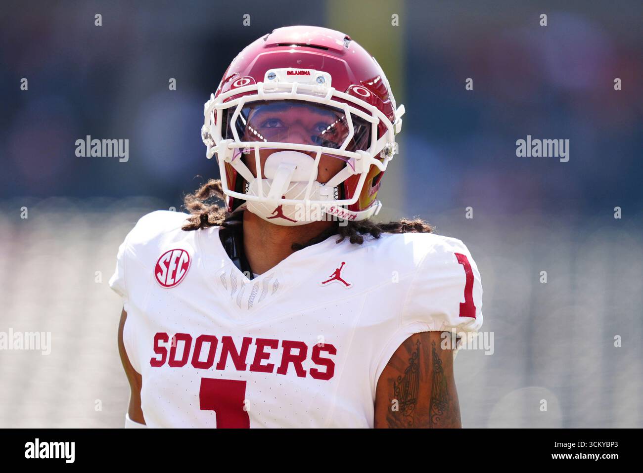 Oklahoma defensive back Jaydan Hardy in action during an NCAA college ...
