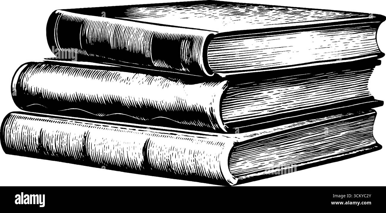Vintage book spine and page curl border illustration for classic design ...