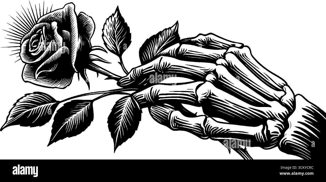 Hand holding flower vintage Black and White Stock Photos & Images - Alamy