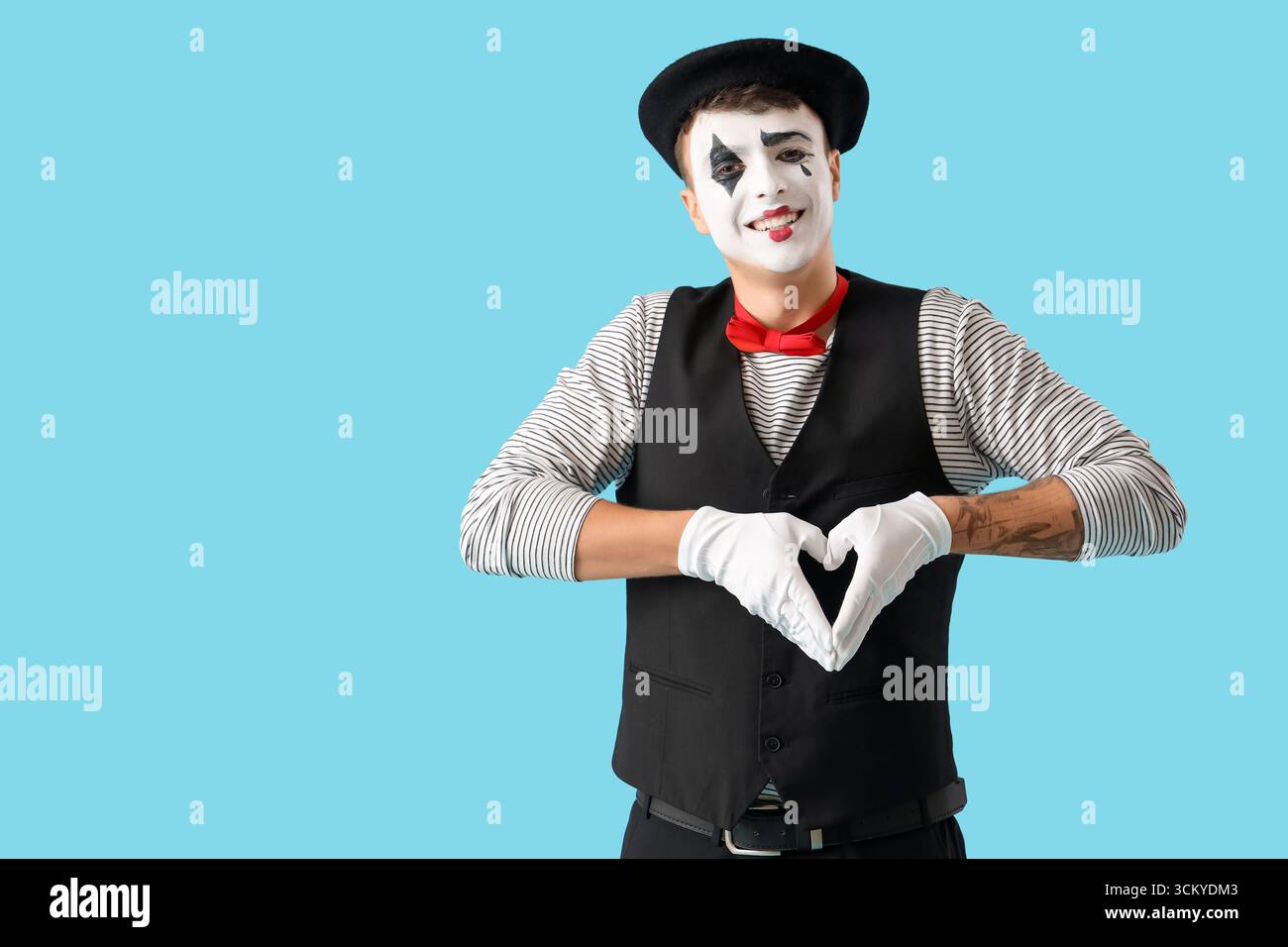 Hands play pantomime on blue hi-res stock photography and images - Alamy