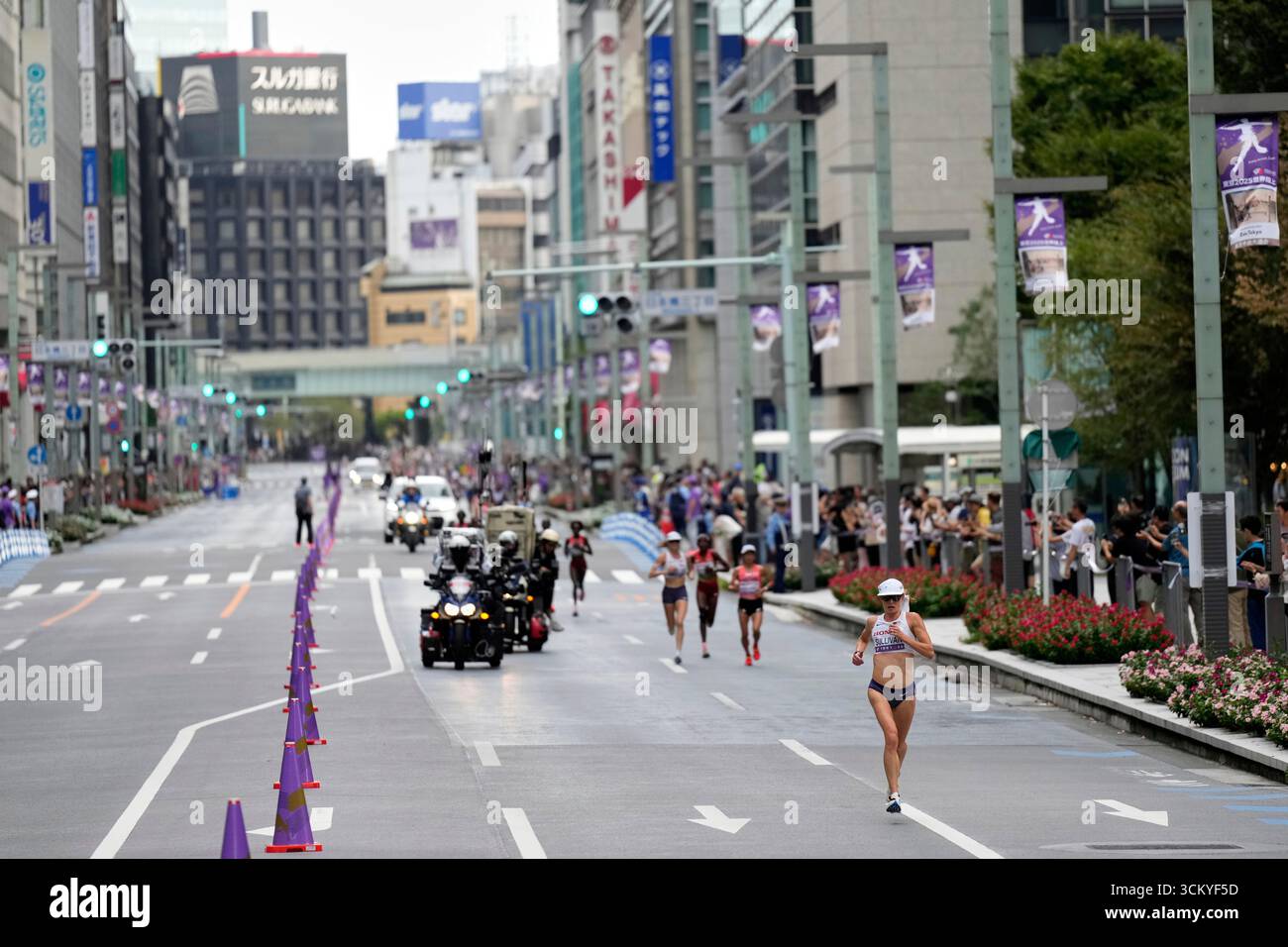 United States' Susanna Sullivan leads the women's marathon at the World ...