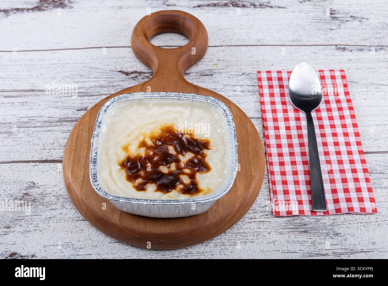 Rice pudding dessert. Milky dessert. Turkish Dessert Rice Pudding ...