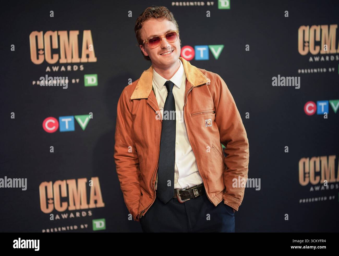 Owen Riegling arrives on the red carpet at the Canadian Country Music ...