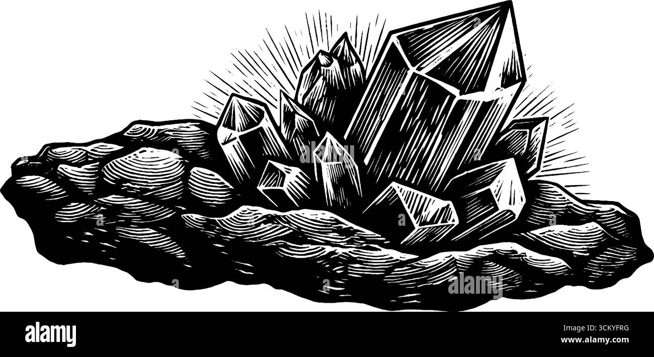 Crystal embedded in rock Cut Out Stock Images & Pictures - Alamy