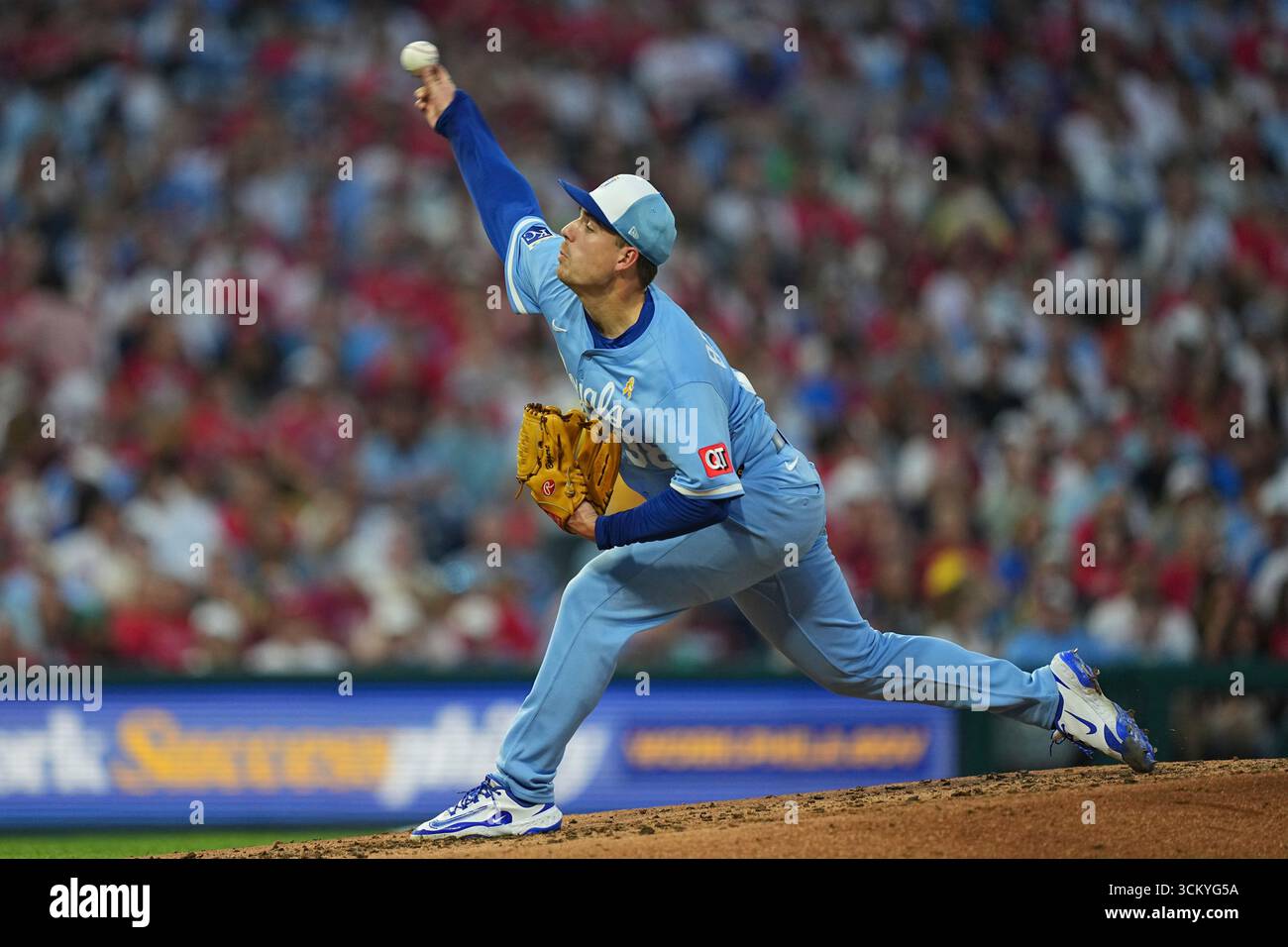Kansas City Royals' Ryan Bergert pitches during the third inning of a ...
