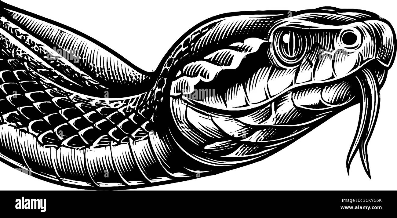 Intricate serpent with dual tongue and sacred patterns for tribal ...