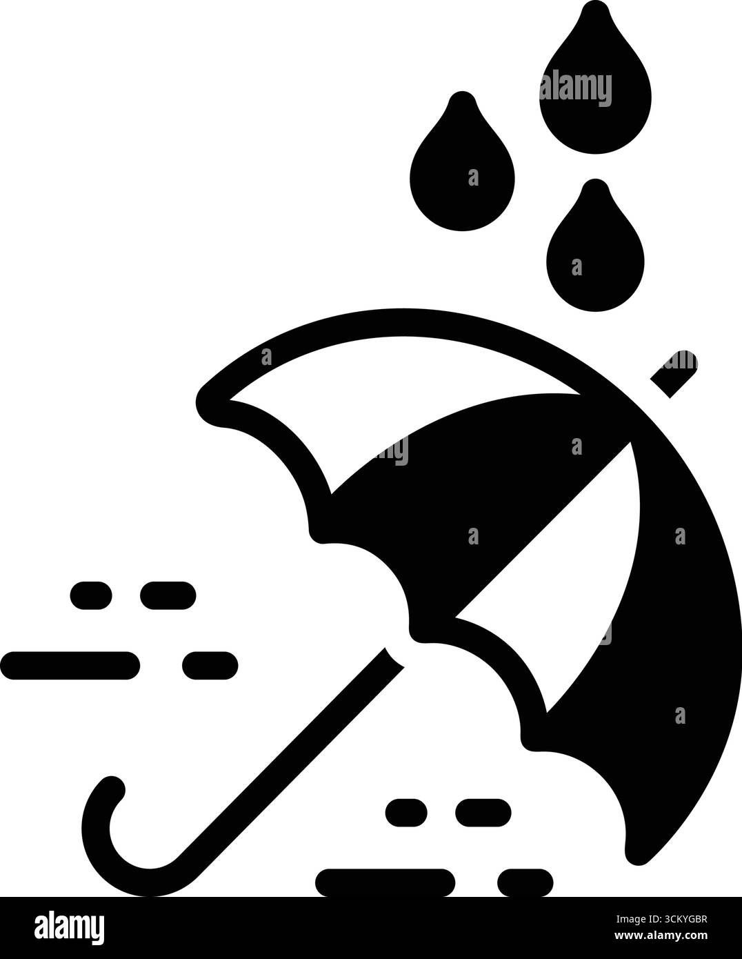 Vector illustration monsoon rain Black and White Stock Photos & Images ...