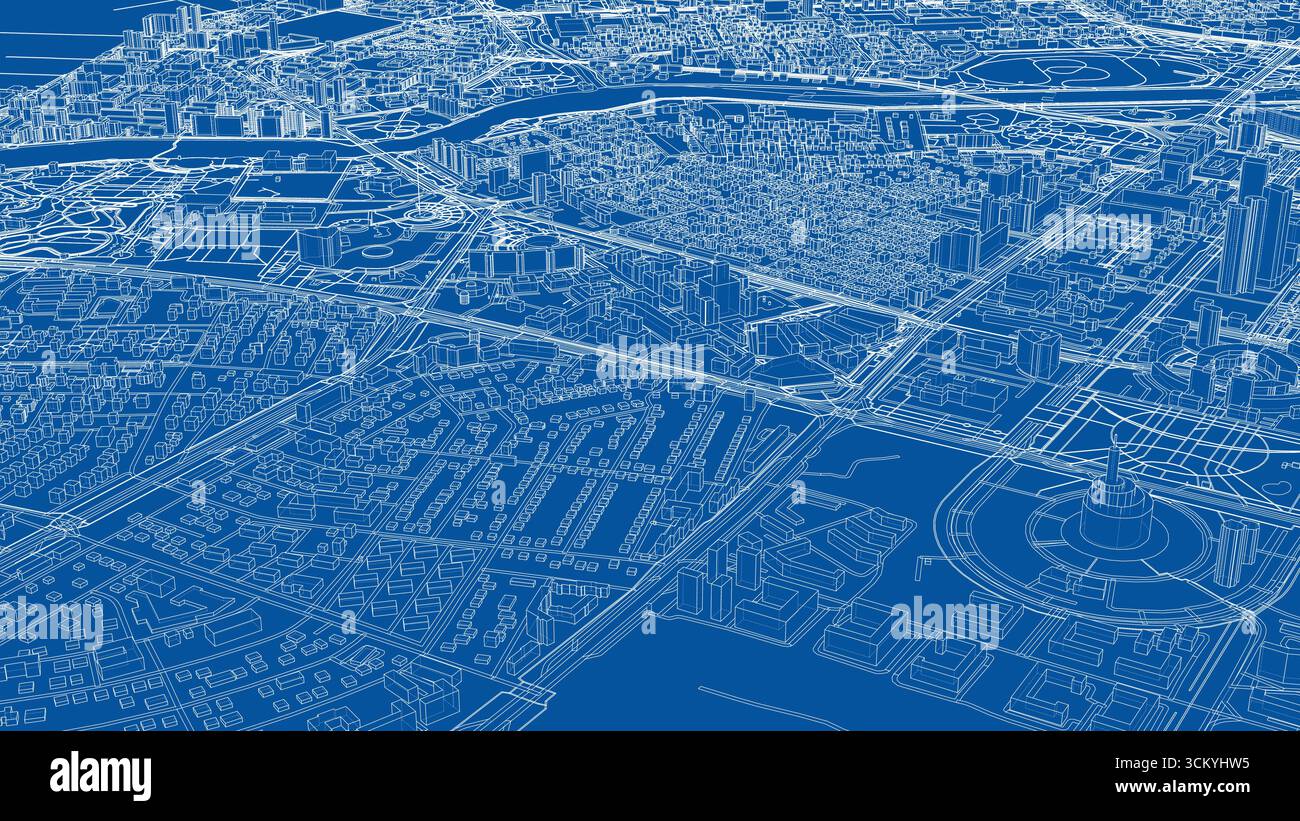 Aerial view overview city Stock Vector Images - Alamy