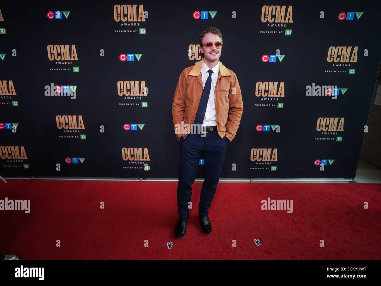 Owen Riegling arrives on the red carpet at the Canadian Country Music ...