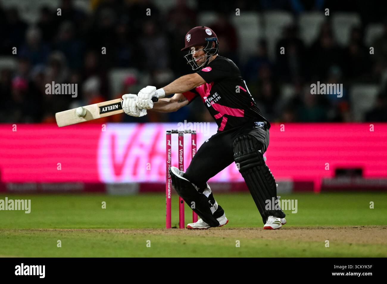 Birmingham, UK, 13 September 2025. Sean Dickson of Somerset batting ...
