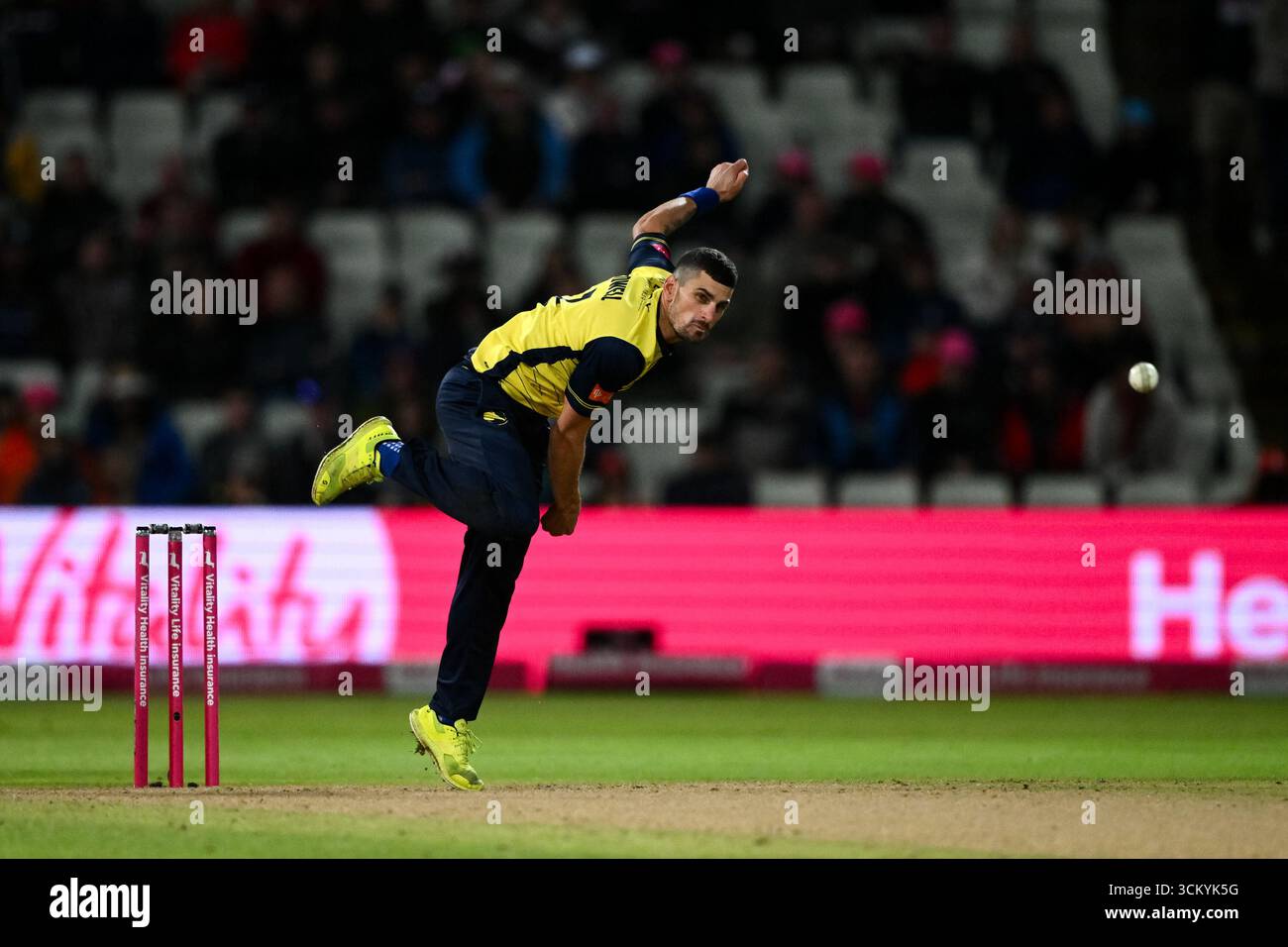 Birmingham, UK, 13 September 2025. Benny Howell of Hampshire Hawks ...