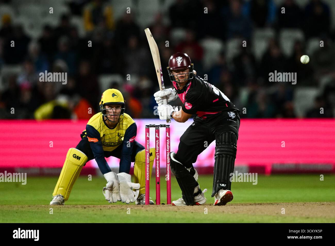 Birmingham, UK, 13 September 2025. Will Smeed of Somerset batting ...