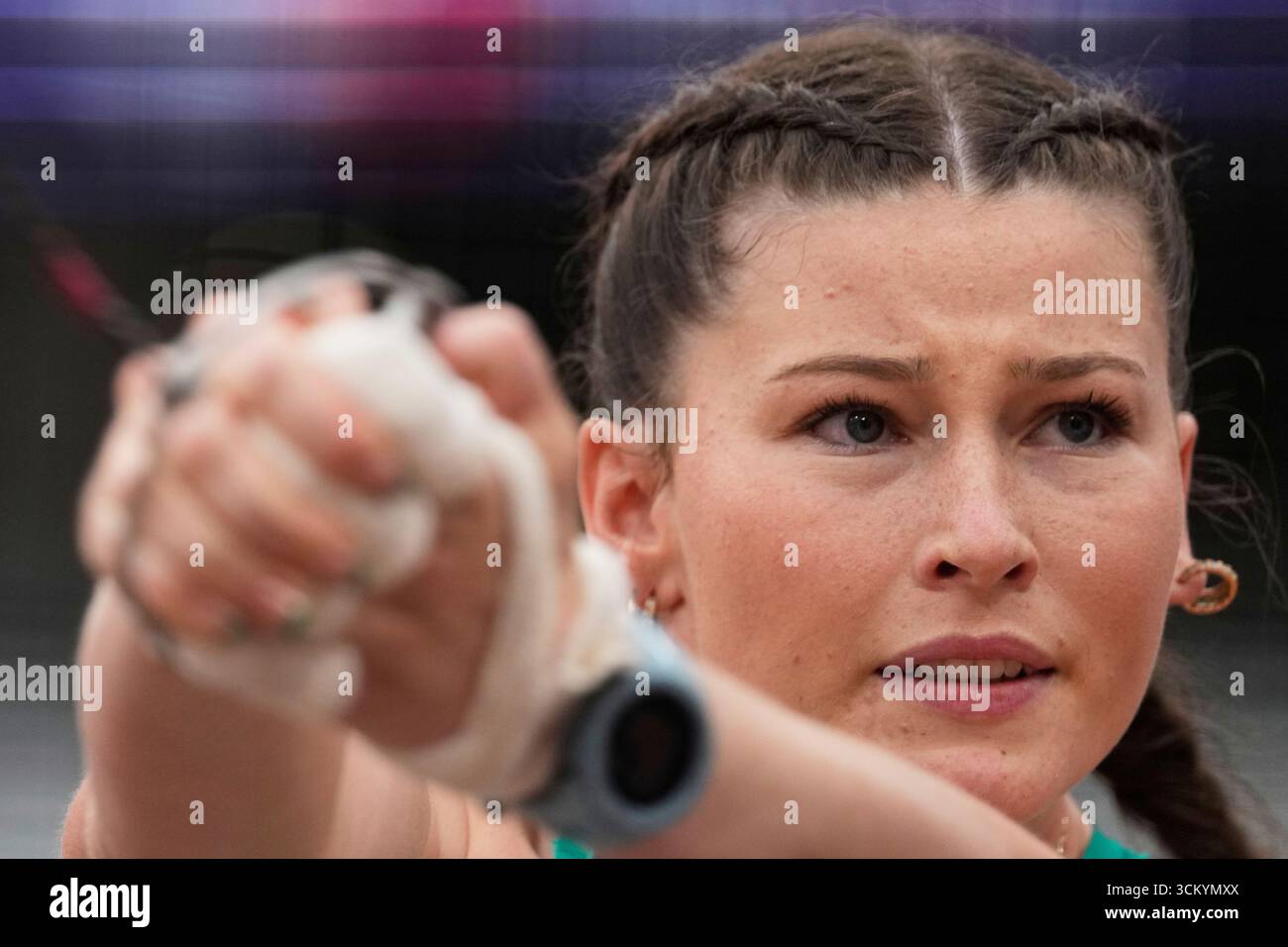 Australia's Lara Roberts competes in the women's hammer throw ...