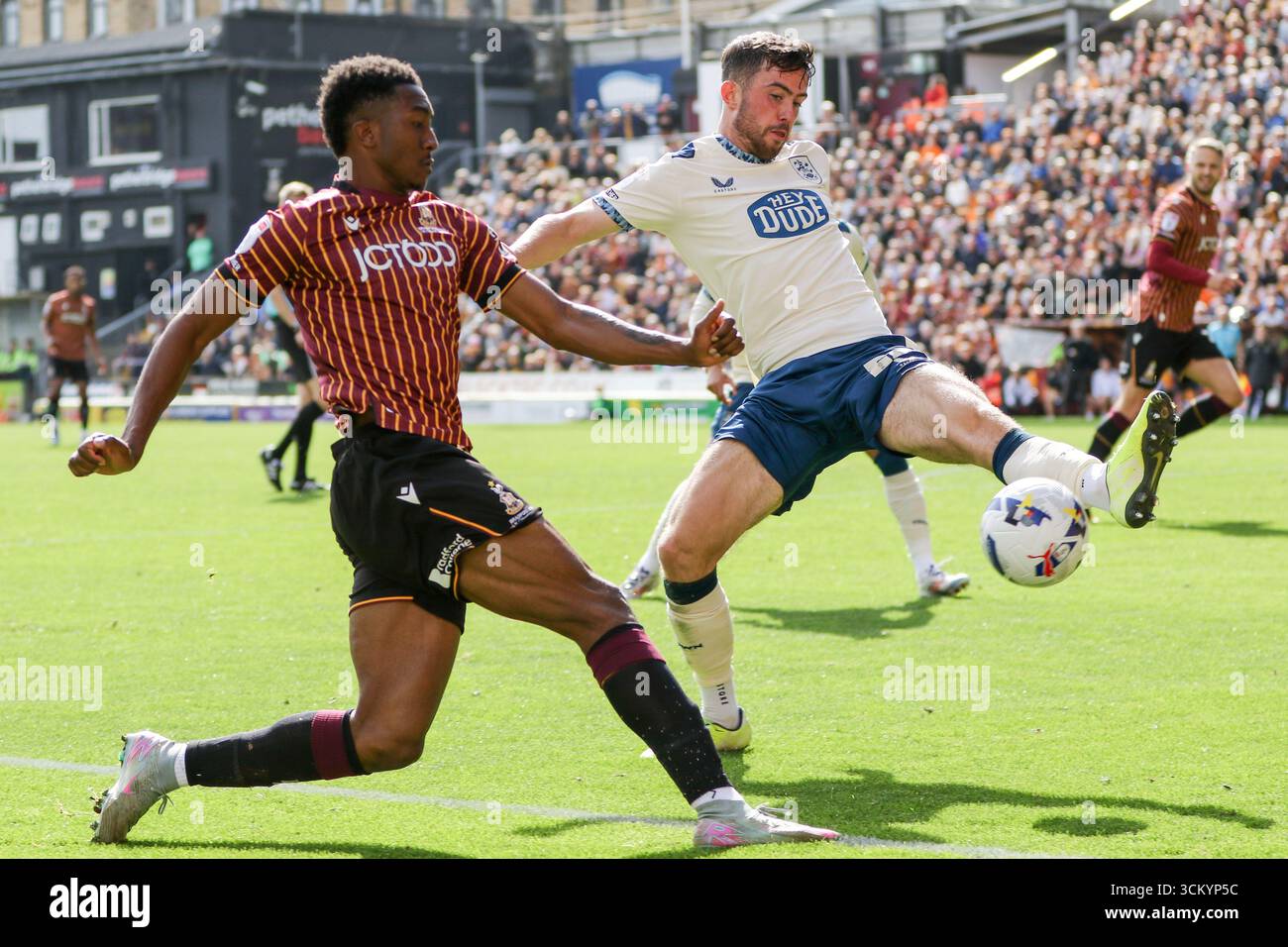 Sean Roughan (23 Huddersfield Town) blocks the ball during the EFL Sky ...