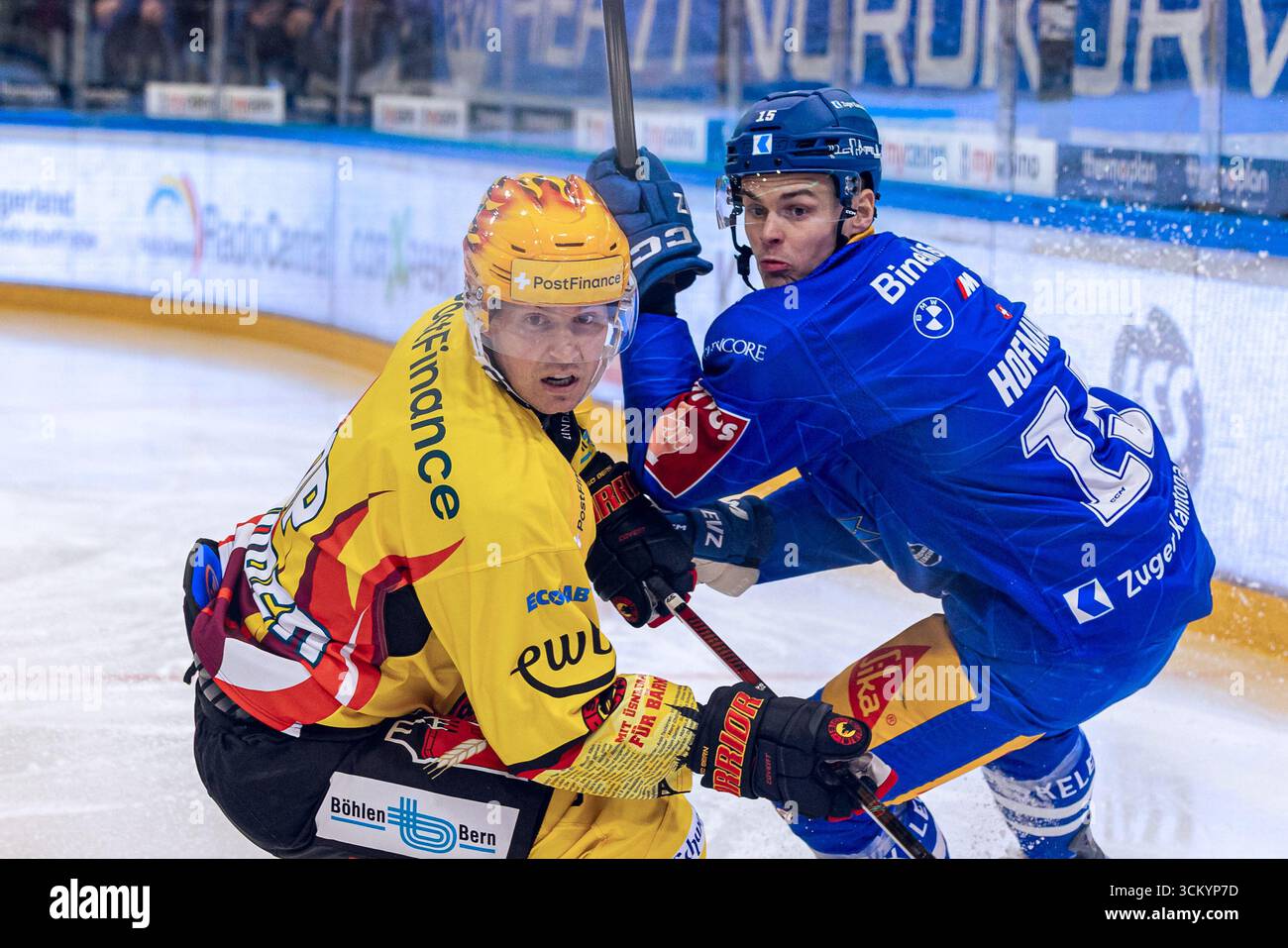 PostFinance top scorer Ramon Untersander (SC Bern) and Gregory Hofmann ...